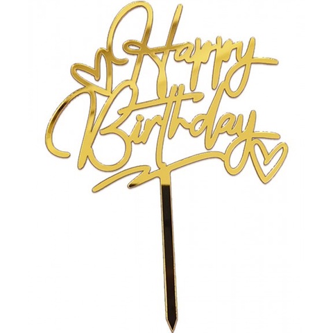Jual Topper Acrylic HBD Gold Two Love | Shopee Indonesia