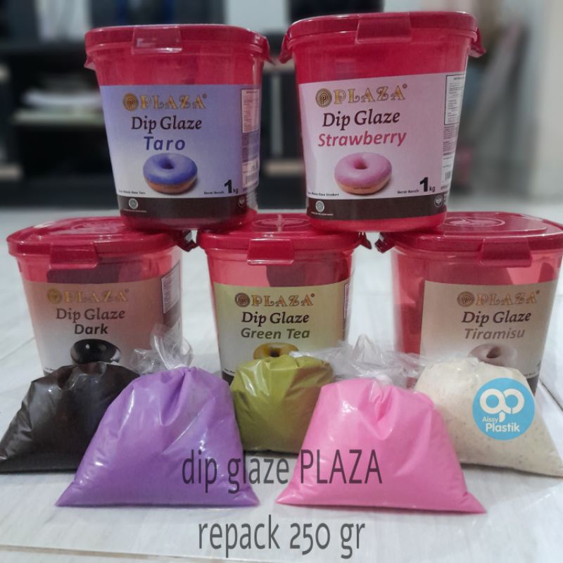Jual glaze plaza/dunia economis dark,green tea, strawberry, taro ...