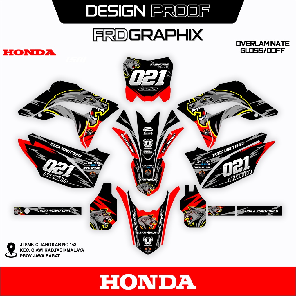 Jual Stiker Decal Honda CRF 150L merah kuning biru hitam abu banyak ...