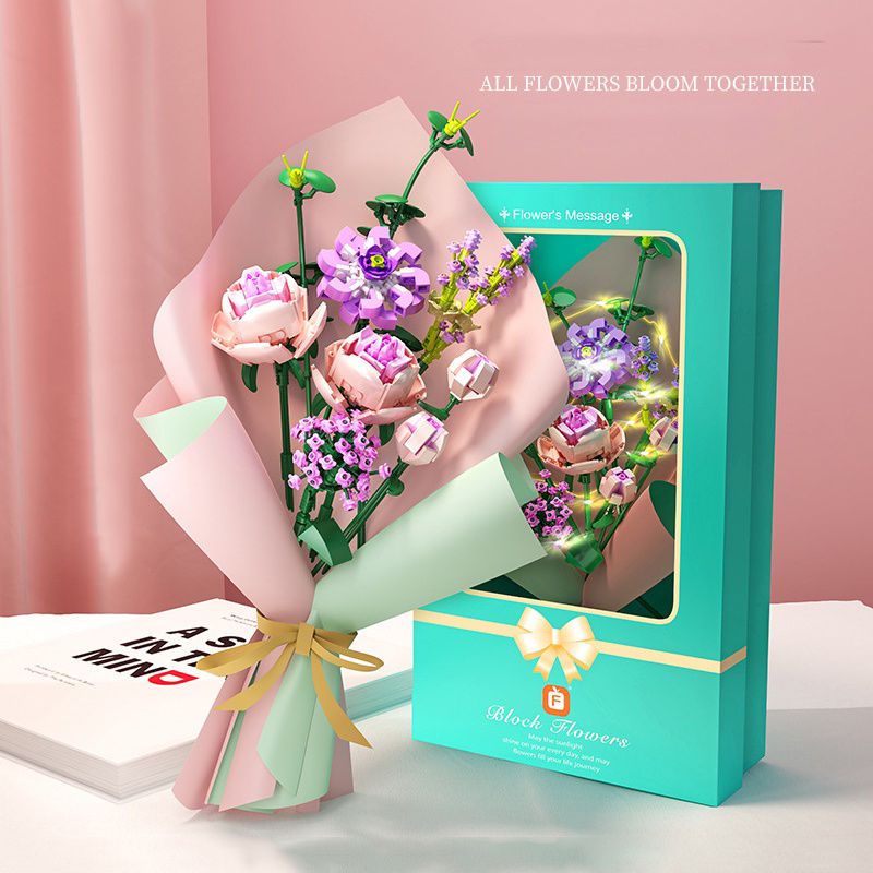 Jual Mainan Brick Block Flower Bouquet Pink | Mainan Brik Balok Buket ...