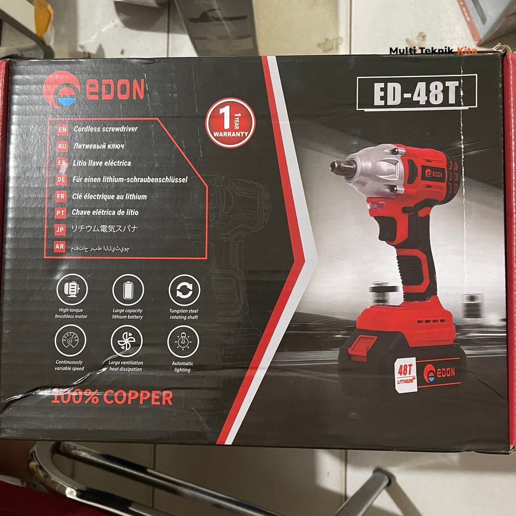 Jual Mesin Bor Cordless Impact Wrench 48V Mesin Pembuka Baut Mobil EDON ...