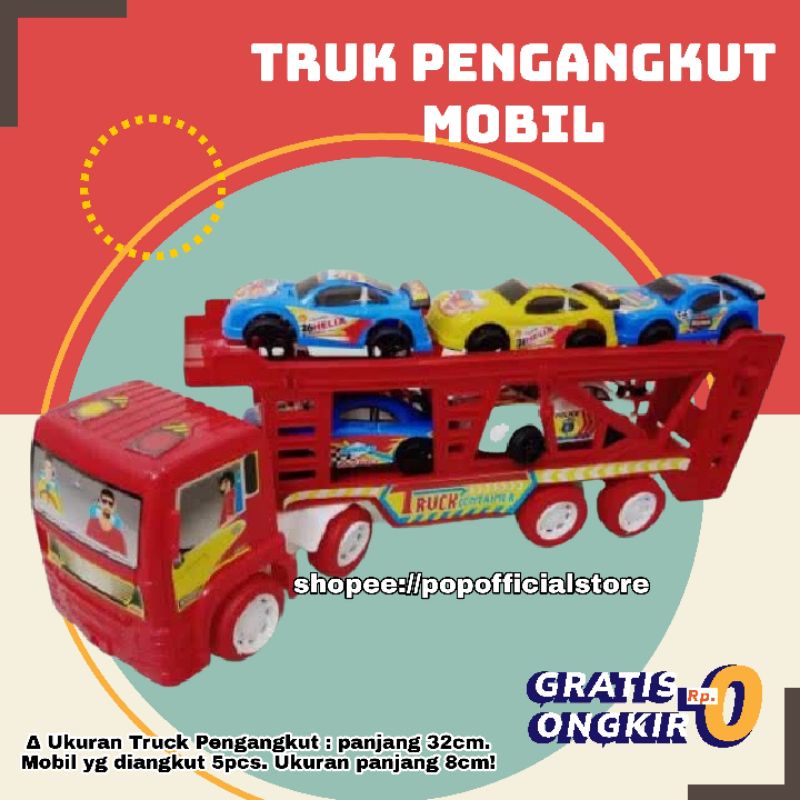 Jual MAINAN TRUCK CONTAINER SET / TRUCK MIKA / PENGANGKUT MOBIL ...