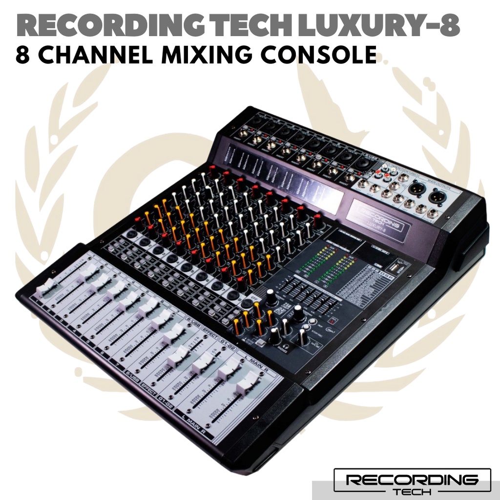 Jual RECORDING TECH LUXURY 8 MIXING CONSOLE | Audio MIxer 8 Channel Luxury8 | Shopee Indonesia