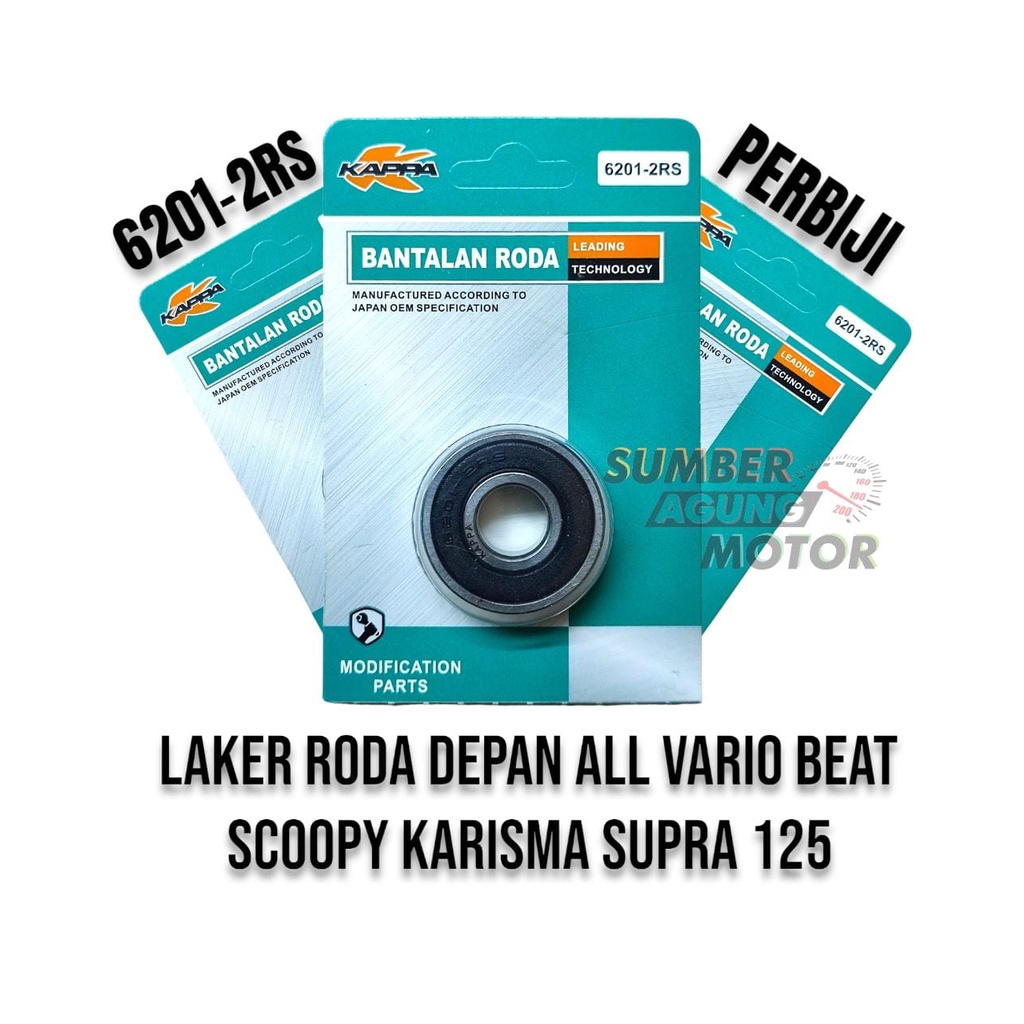 Jual LAKER LAHER BEARING BANTALAN RODA 6201 RODA DEPAN VARIO BEAT SPACY ...