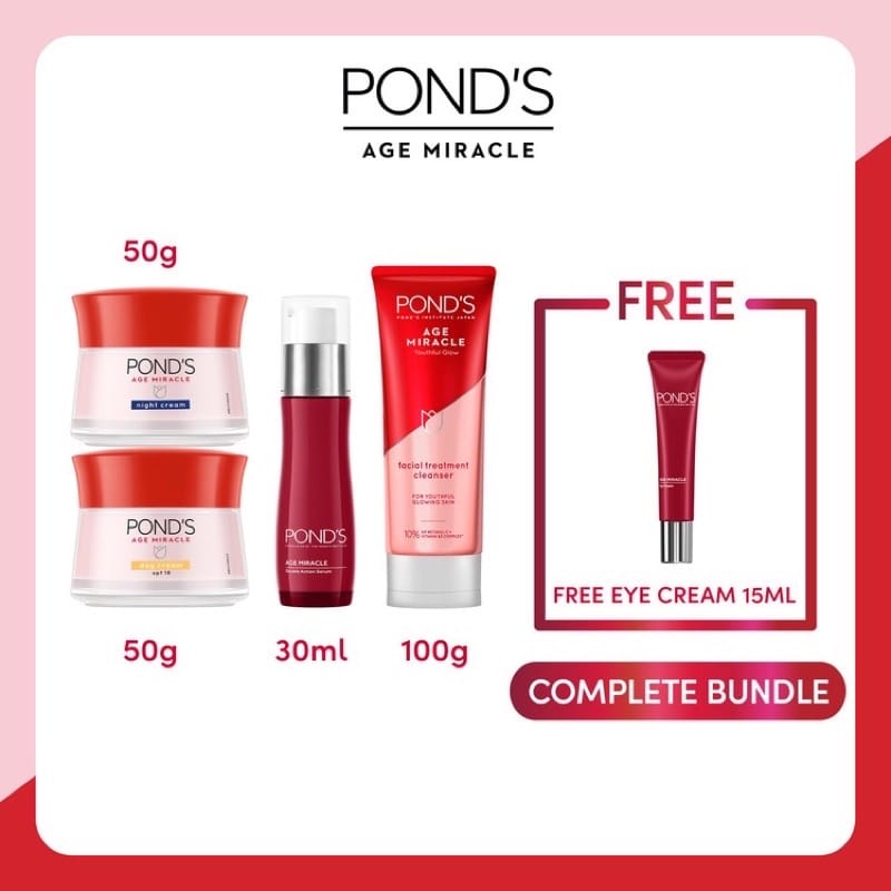 Jual Ponds Age Miracle Complete Set Anti-Aging Retinol & Niacinamide ...