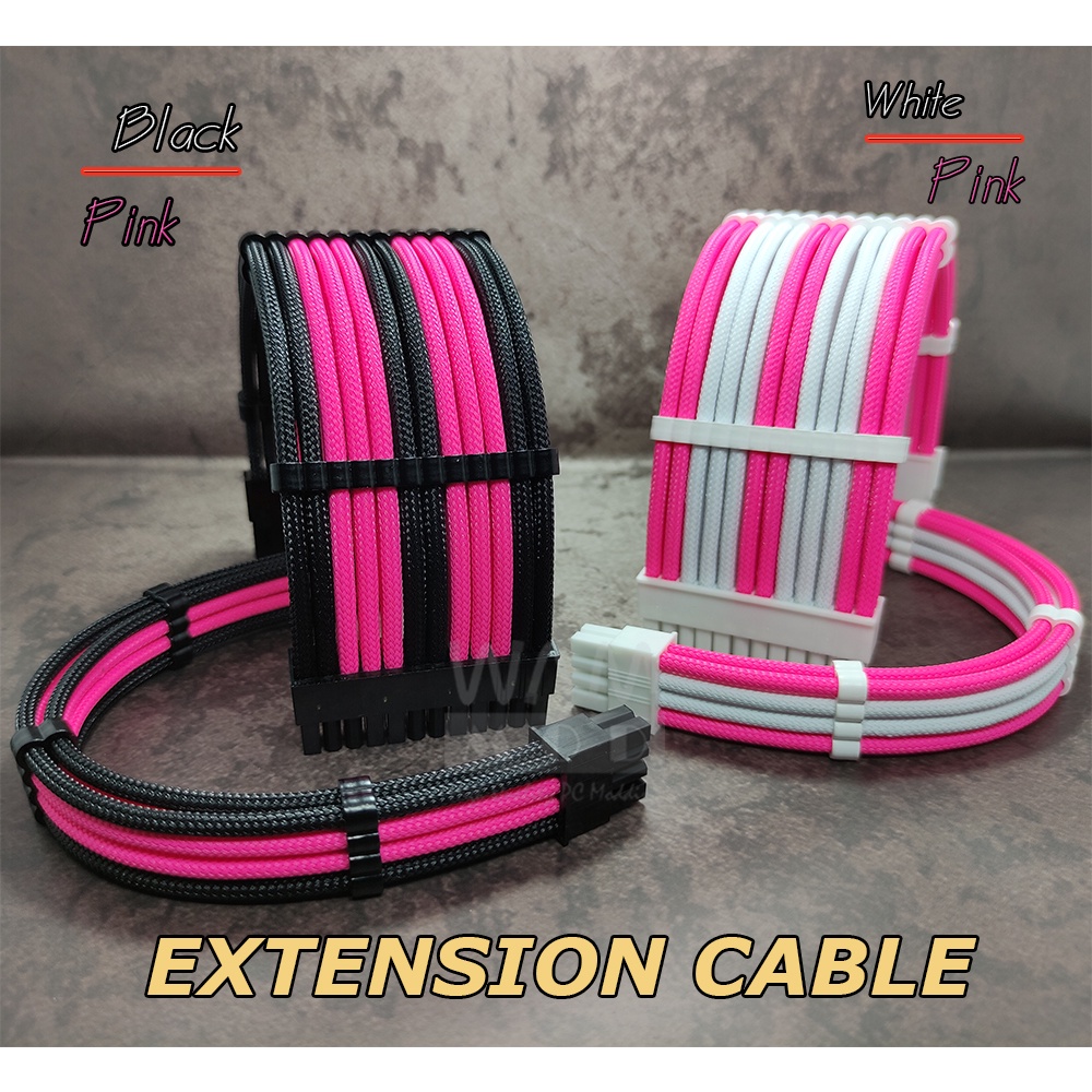 Jual Paket Cable Sleeve Extension Black Pink White Pink - Bisa CUSTOM ...