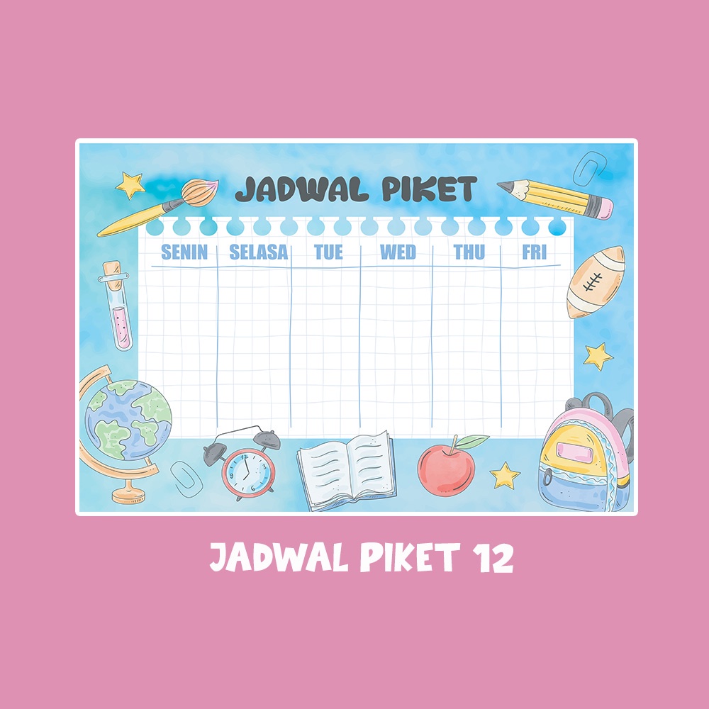 Jual #11 Kamilastorindo Poster Jadwal Piket Anak Sekolah PAUD TK SD ...