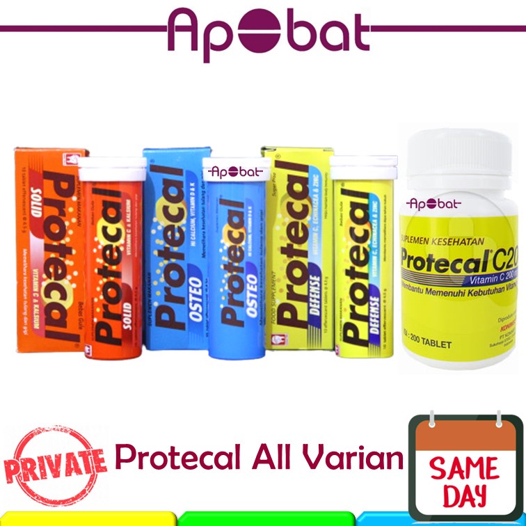Jual - ApObat - Protecal BOTOL isi 10 Eff Tube Vitamin C Tulang Gigi ...