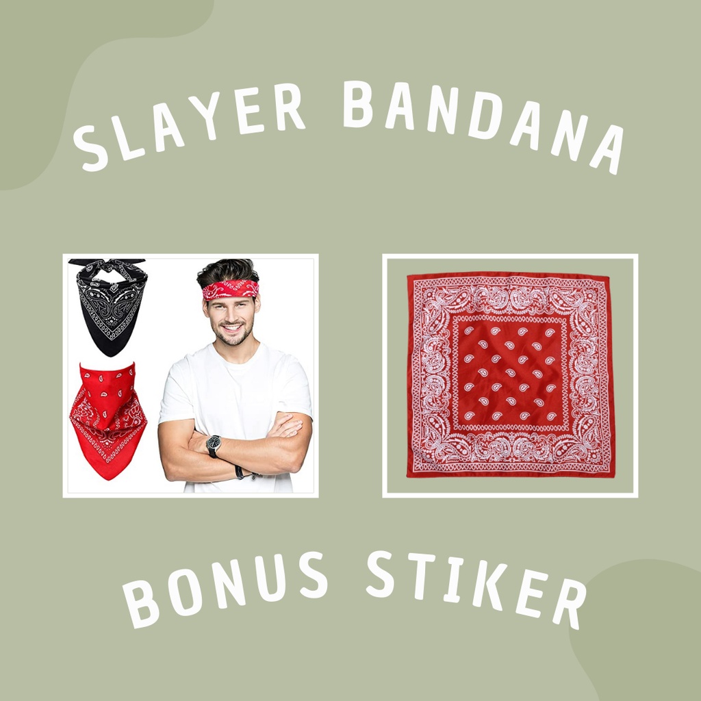Jual Slayer Bandana Scarf Pria Motif Paislay Merah | Shopee Indonesia
