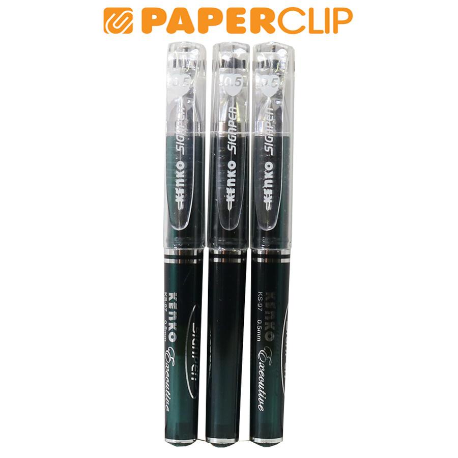 Jual BALLPOINT / PEN KENKO SIGNPEN KS-97 ISI 3 HITAM | Shopee Indonesia