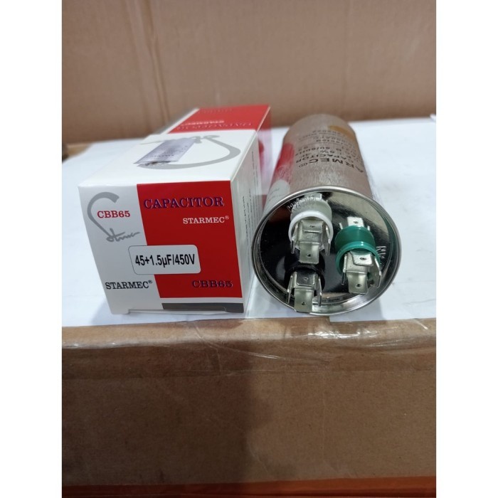 Jual Kapasitor / Capacitor AC 45+1.5uF / 45/1.5 Mikro Micro Merk ...