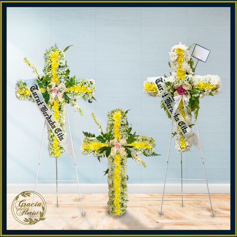 Jual Bunga Salib/Rangkaian Karangan Bunga Dukacita Salib | Shopee Indonesia