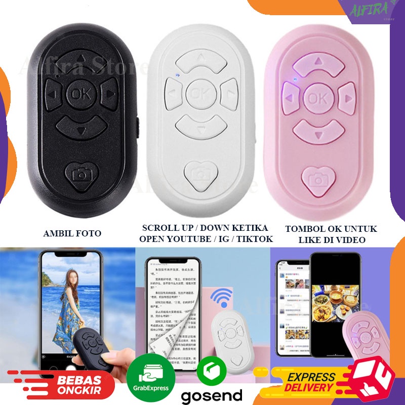 Jual REMOTE BLUETOOTH SHUTTER FOTO 4IN1 BISA SCROLL VIDEO TIKTOK ...