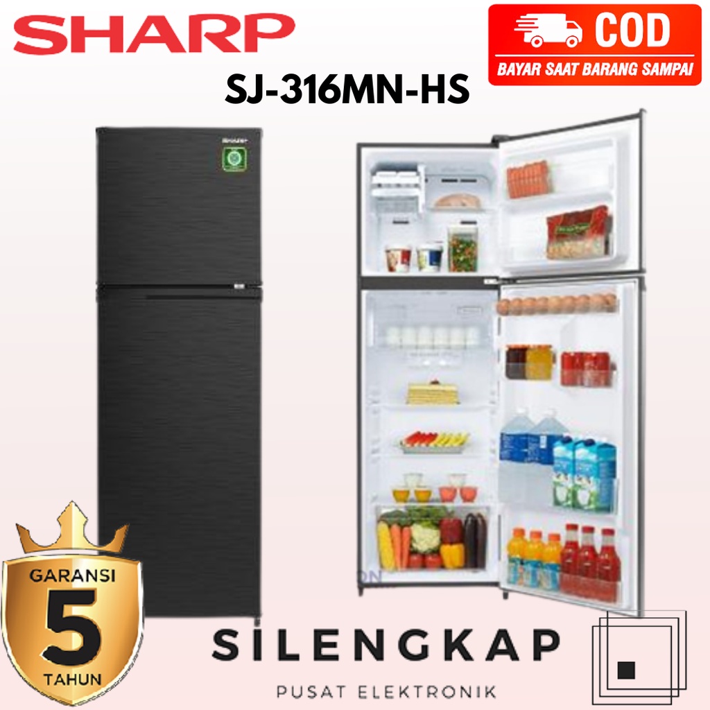 Jual KULKAS 2 PINTU SHARP SJ 316 MN-HS 256L TANPA BUNGA ES NO FROST | Shopee Indonesia