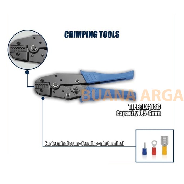 Jual Crimping Tang Press Skun / Crimping Tools Skun 0,5 - 6Mm Lx-03C ...