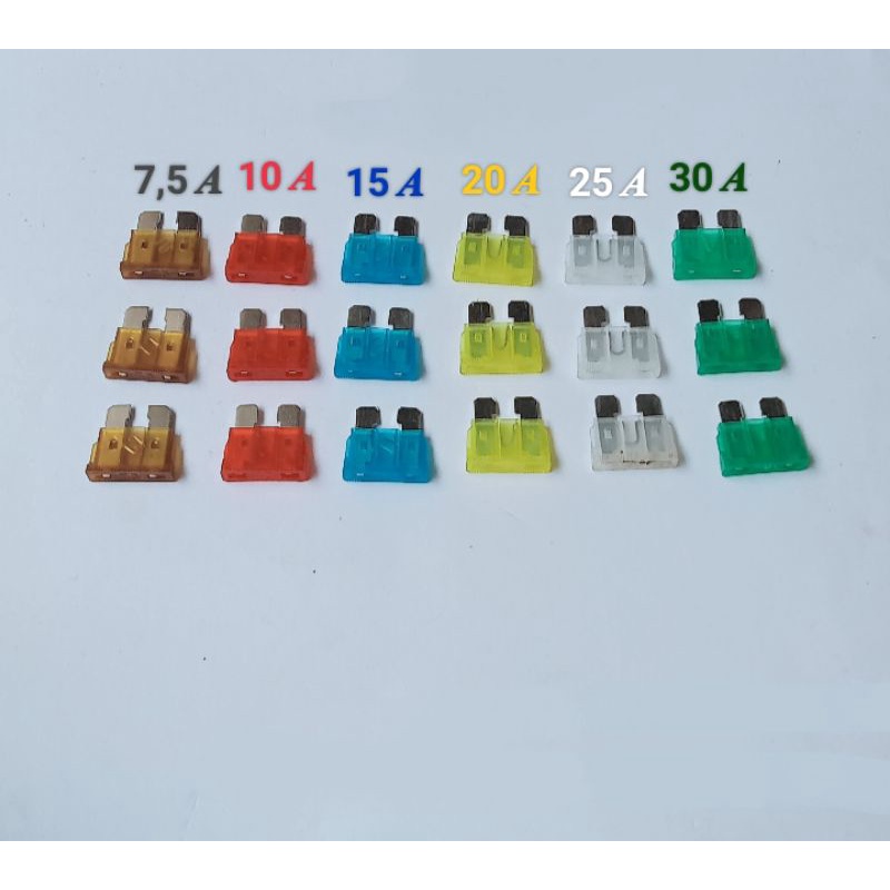 Jual 20 Pcs SIKRING COLOK BESAR 7,5A 10A 15A 20A 25A 30A | Shopee Indonesia