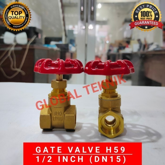 Jual GATE VALVE KUNINGAN 1/2 INCH - STOP KRAN | Shopee Indonesia