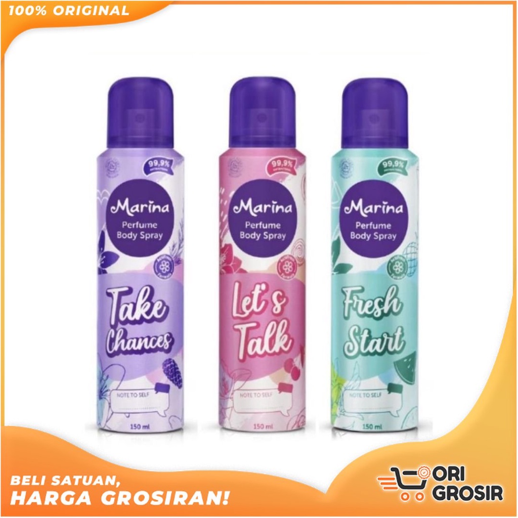 Jual ORI Grosir Marina Perfume Body Spray 150ml -Let's Talk (Pink)-Take ...