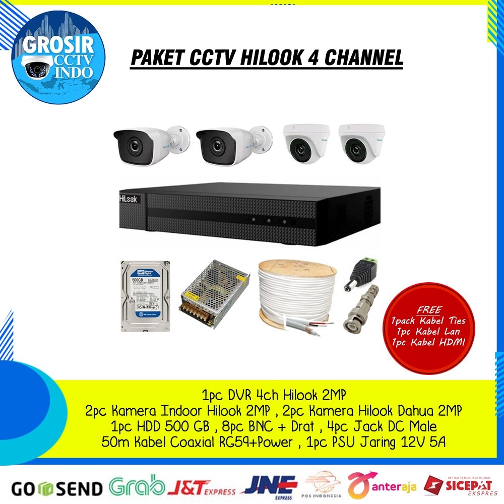 Jual PAKET CCTV HILOOK 2MP 4CH | Shopee Indonesia