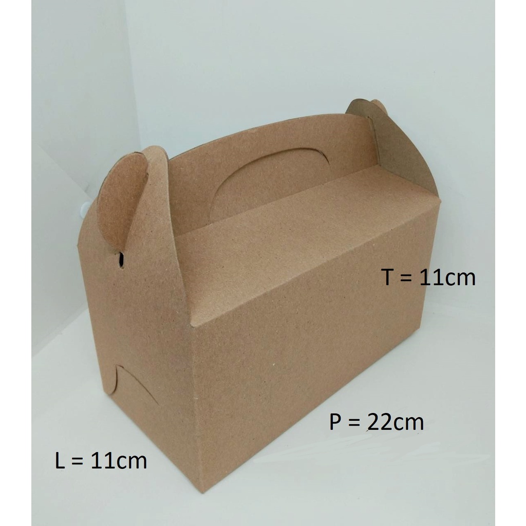 Jual GABLE BOX KRAFT 22X11X11 10pcs NON LAMINASI 310 GSM | Shopee Indonesia