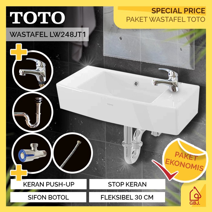 Jual Washtafel Set Wastafel Toto Lw248Jt1 Komplit Paket Ekonomis ...