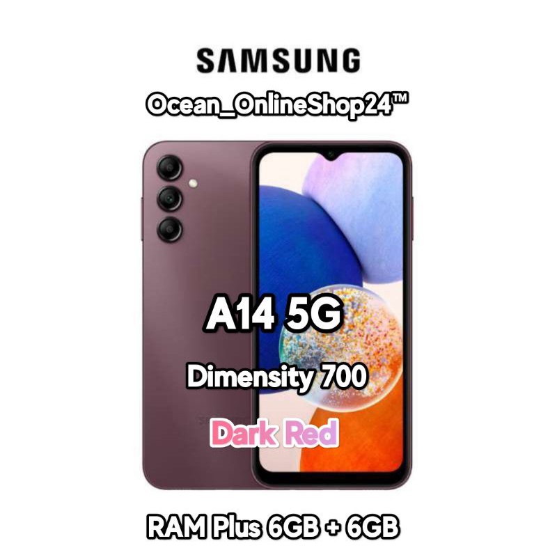 Jual SAMSUNG Galaxy A14 5G RAM 6GB 128GB - DARK RED - NFC - DIMENSITY ...
