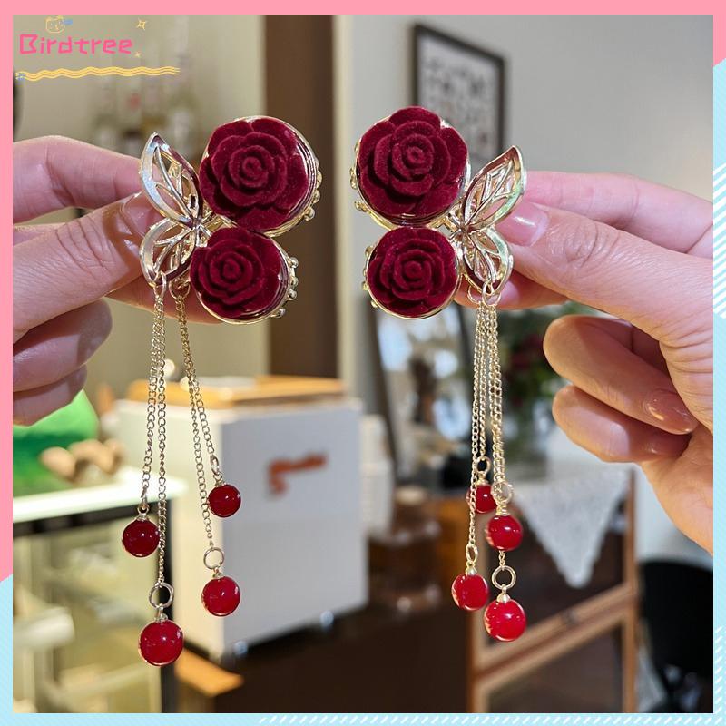 Jual [Readystock ️COD]Jepit Rambut Mawar Merah Berbondong-bondong Gaya ...