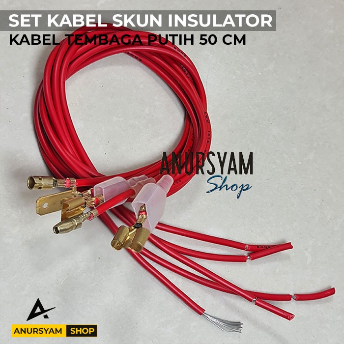 Jual 1 Set Kabel Skun Cabang Konektor Bulat Gepeng Insulator | Kabel ...