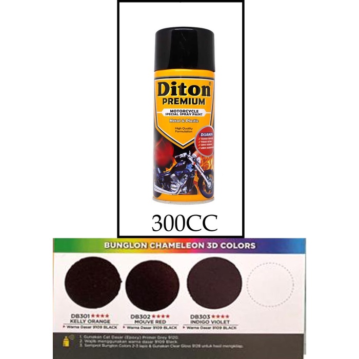 Jual CAT DITON PREMIUM BUNGLON 3D COLORS 300CC BUKAN SAMURAI SAPPORO ...