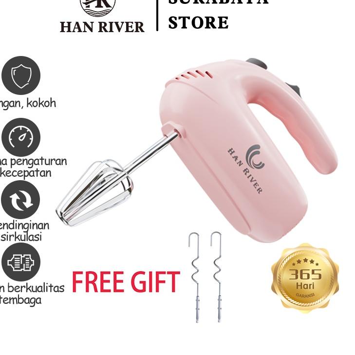 Jual Sedang Viral HAN RIVER Mixer 180W Hand Mixer Pink -HRDDQ08PK ...