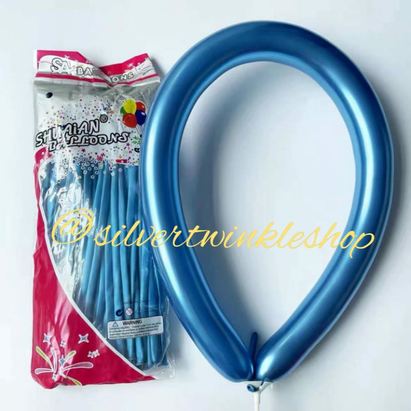 Jual Balon pentil chrome twist cacing warna metalik balloon baloon ...