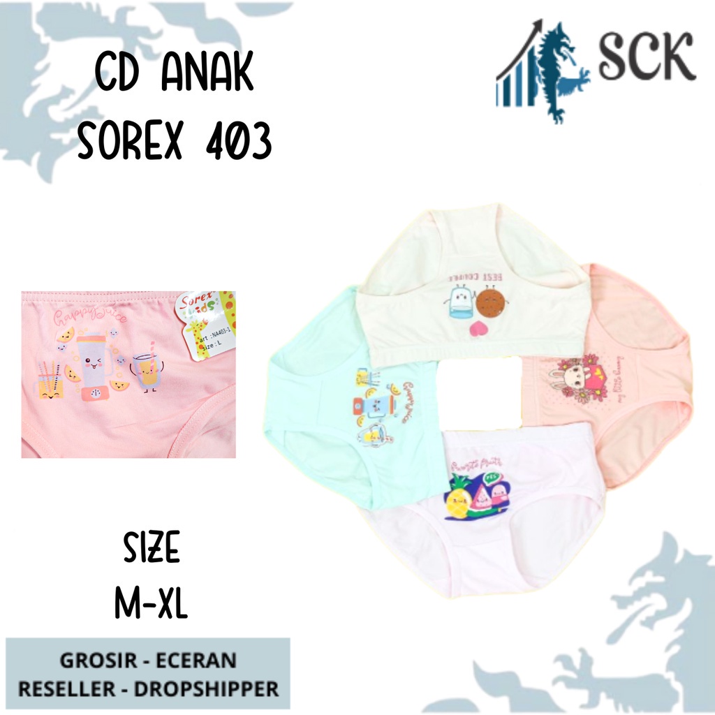 Jual CD Anak Perempuan SOREX KIDS 403 Polos Warna / Celana Dalam Anak Perempuan Kids ...
