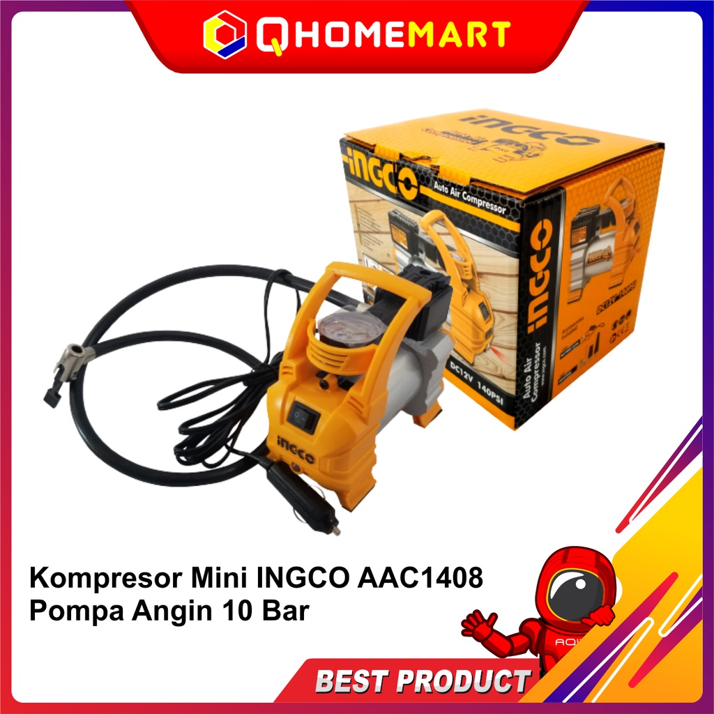 Jual Kompresor Mini INGCO AAC1408 Pompa Angin 10 Bar | Shopee Indonesia