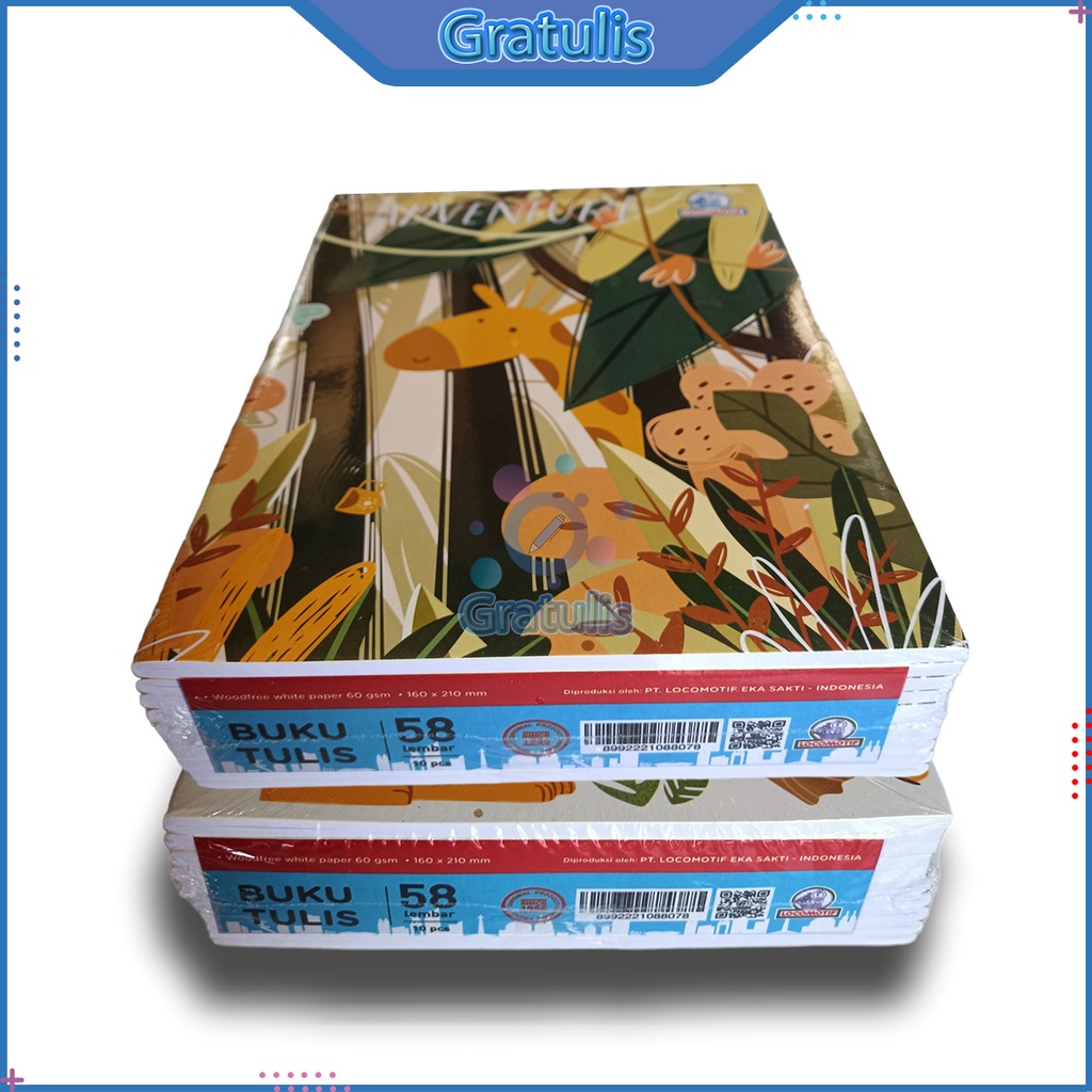 Jual BUKU TULIS SEKOLAH 58 LEMBAR LOCOMOTIF [1 PACK/10 BUKU] / WRITE ...