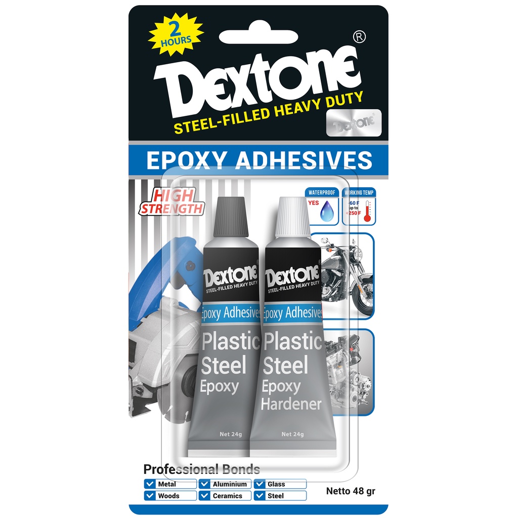 Jual Lem Resin Epoxy Plastic Steel 2 jam DEXTONE /Lem Campur/Lem ...