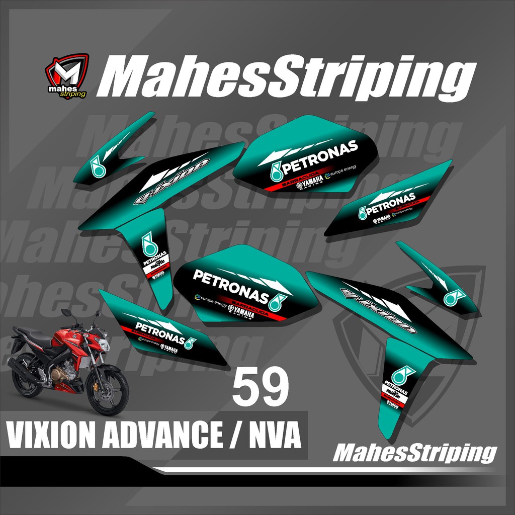 Jual Sticker Striping Lis Variasi Vixion 2015 2016 New Advance NVA Desain MS-59 Petronas ...