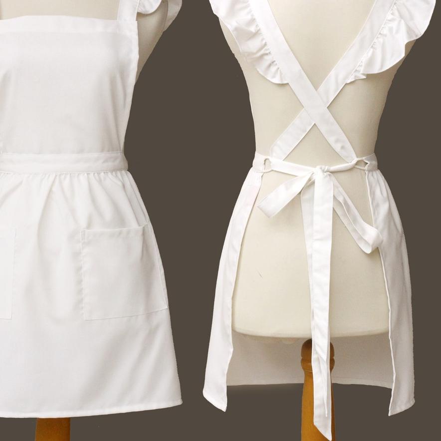 Jual ☏ Celemek/apron french maid - putih | Shopee Indonesia