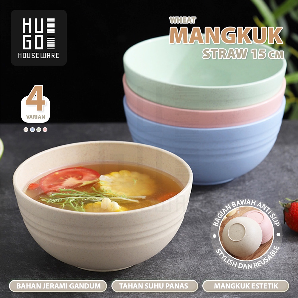 Jual HUGO Mangkuk Jerami Wheat Straw Bowl Mangkok Sup Plastik ...