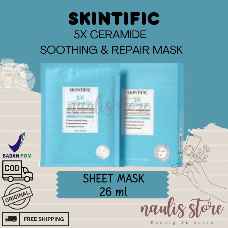 Jual SKINTIFIC - 5X CERAMIDE SOOTHING & REPAIR MASK 26 ml ( 1 BOX ISI ...
