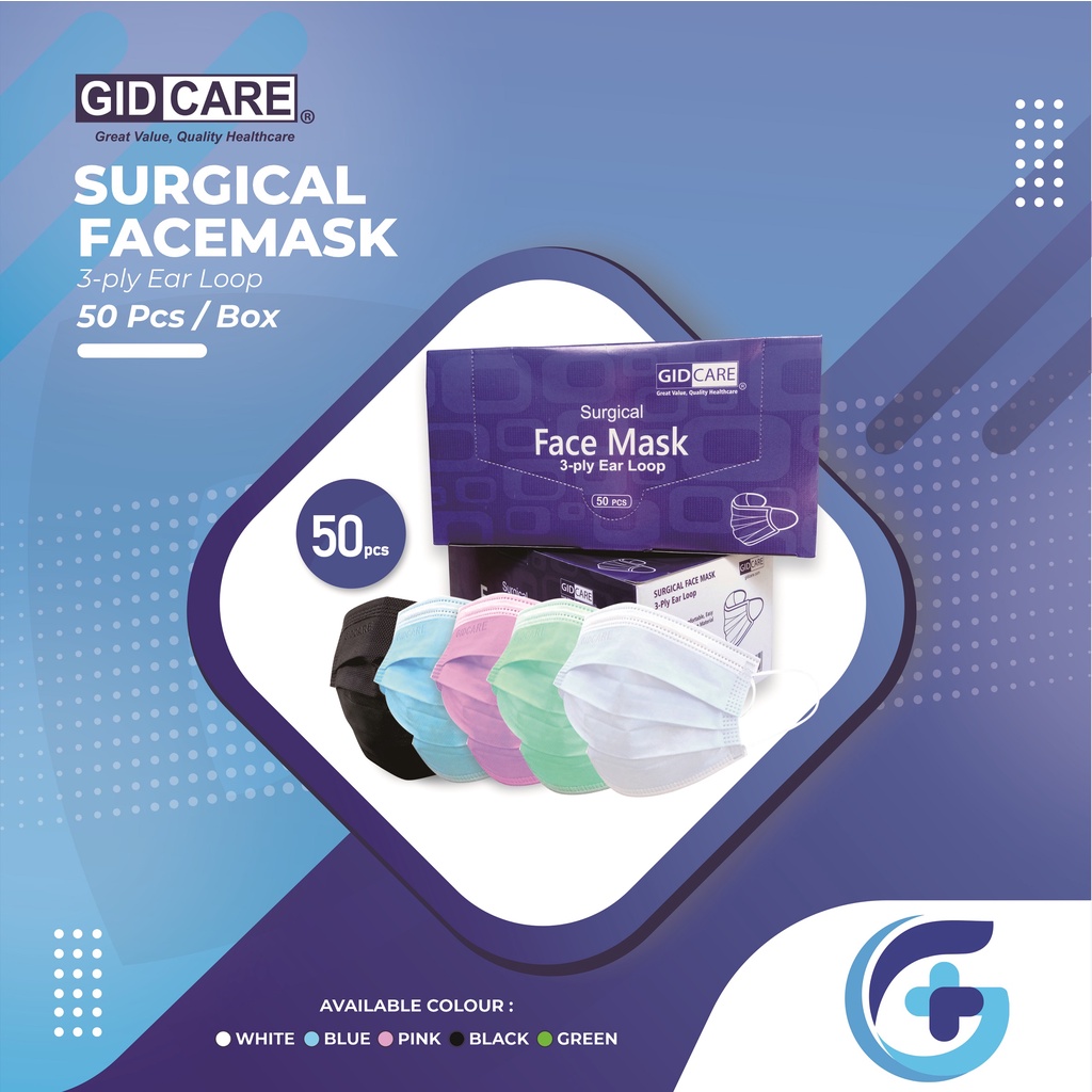 Jual SURGICAL Face Mask / Masker BEDAH MEDIS 3-ply Earloop @50pcs ...