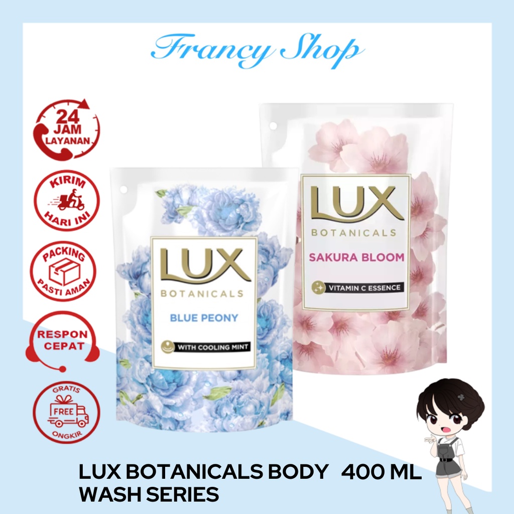 Jual Lux Botanicals Body Wash Blue Peony Sakura Bloom Sabun Mandi Cair 400 ml | Shopee Indonesia