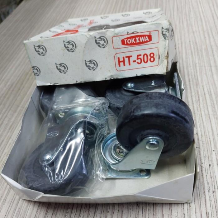 Jual Roda Meja Roda Rak Karet Hitam Tokiwa 2 inch 50mm | Shopee Indonesia
