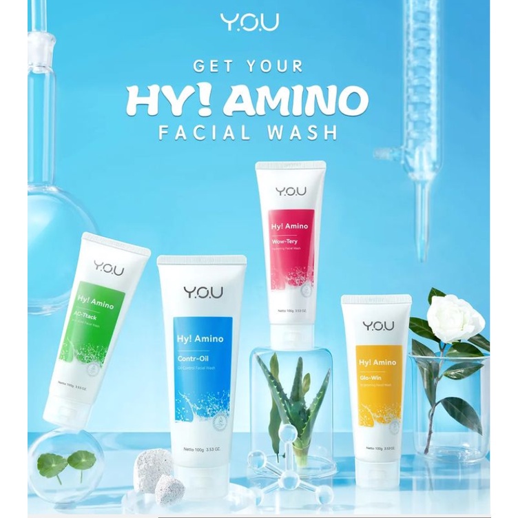 Jual YOU Hy Amino Facial Wash 100Gr Sabun Cuci Muka Wajah (Acne, Glo ...
