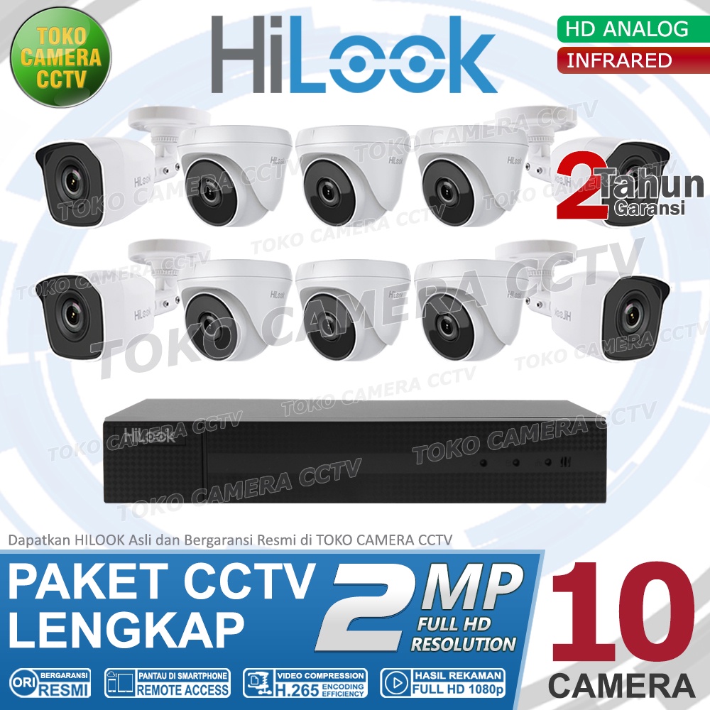Jual PAKET CCTV HILOOK 2MP 16 CHANNEL 10CAMERA | Shopee Indonesia