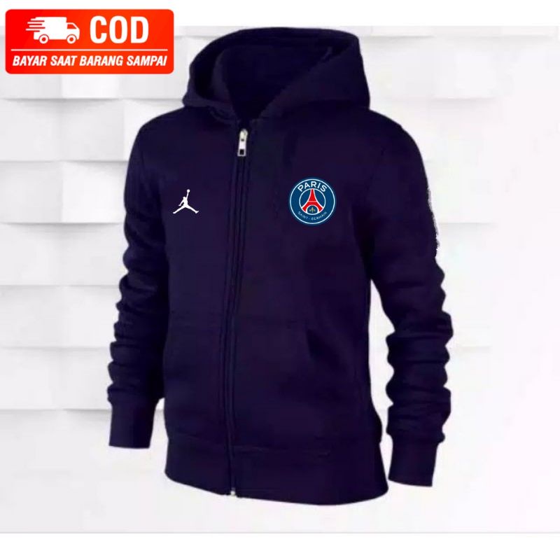 Jual JAKET HOODIE ZIPPER DSITRO BOLA PSG UNISEX- JAKET ZIPPER PSG PARIS ...