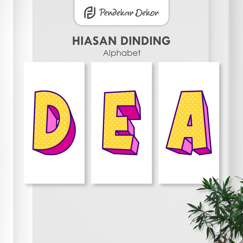 Jual HIASAN DINDING KOMIK UNIK BEBAS CUSTOM ALPHABET KAMAR TIDUR ...