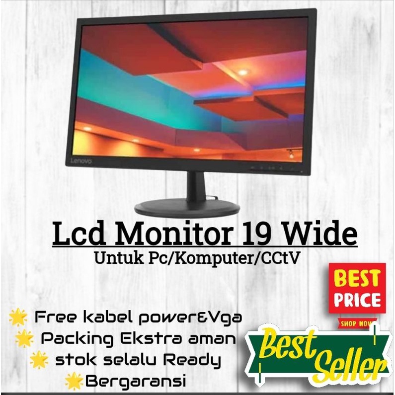 Jual Lcd, Monitor Led Komputer PC Desktop / Cctv 19inc wide Mulus ...