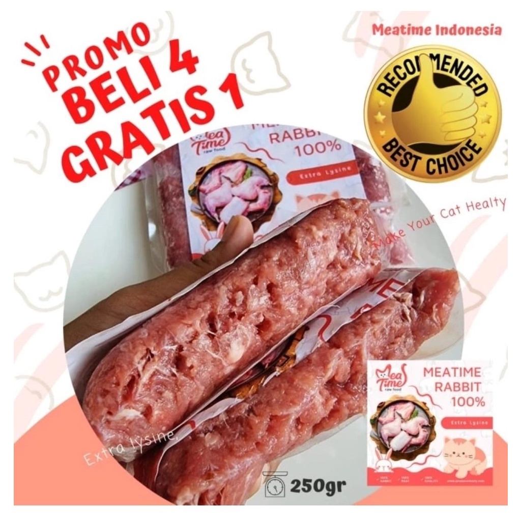 Jual Meatime Rabbit100% Makanan Raw Food Kucing | Shopee Indonesia