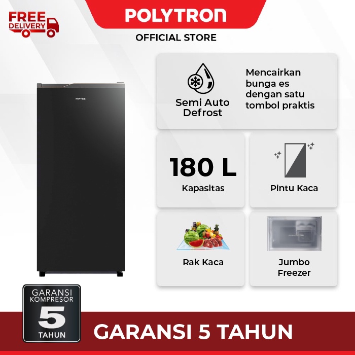 Jual POLYTRON Kulkas 1 Pintu Belleza 180 liter PRA 18ZX | Shopee Indonesia