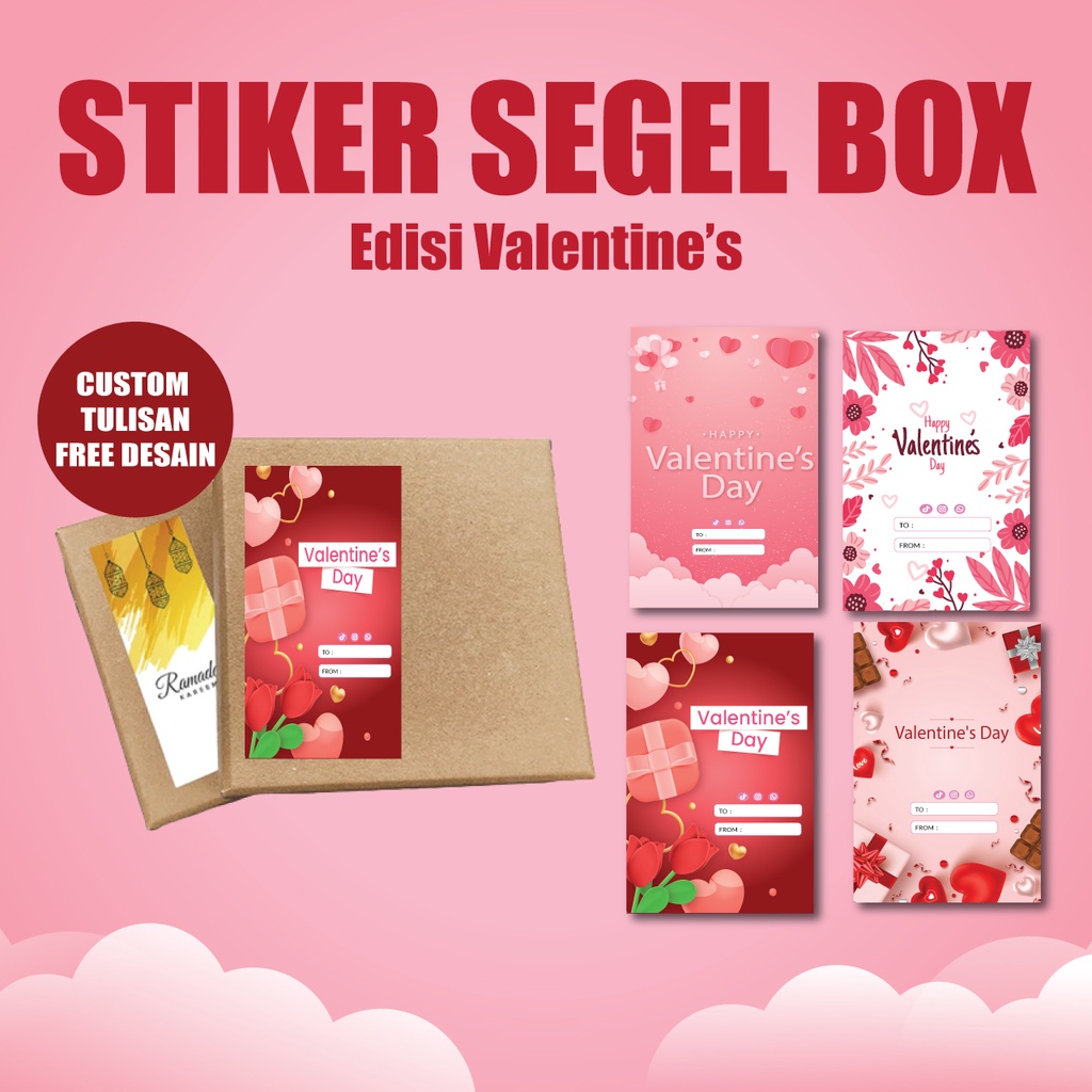 Jual Stiker Segel tema valentine Custom | Sticker Label Hampers free ...